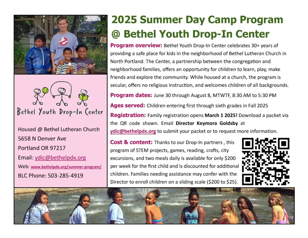 2025 Summer Day Camp Program - Bethel Lutheran Church